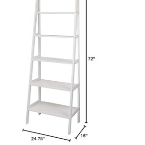 Casual Home 5-Shelf Ladder Bookcase, White