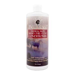 equiderma neem and aloe coat conditioner, 32 ounces per bottle, for horses