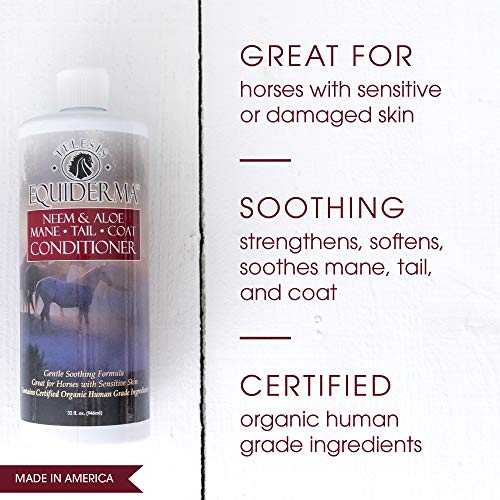 Equiderma Neem and Aloe Coat Conditioner, 32 Ounces Per Bottle, For Horses