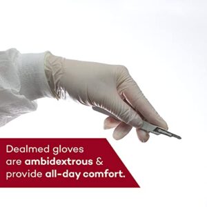 Dealmed Medical Exam Gloves – 100 Count, Cream Color, Medium Latex Exam Gloves, Disposable, Professional Grade Latex Gloves, Multi-Purpose Use Medical Gloves for a First Aid Kit and Medical Facilities