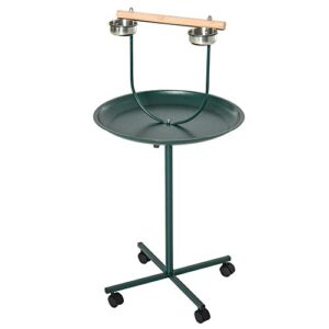 pawhut 49" bird play stand w/wheels - green