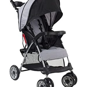 Kolcraft Cloud Plus Lightweight Easy Fold Compact Toddler Stroller and Baby Stroller for Travel, Large Storage Basket, Multi-Position Recline, Convenient One-hand Fold, 13 lbs - Slate Gray