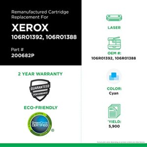 Clover Remanufactured Toner Cartridge Replacement for Xerox 106R01392/106R01388 | Cyan | High Yield