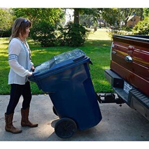 GREAT DAY Tote Caddy Trash Can Transporter - Fits Truck/Auto/Golf Cart/ATV With 2in Hitch Receiver - 200 lbs Weight Capacity - Black Powder-Coated Finish, TC5000