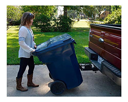 GREAT DAY Tote Caddy Trash Can Transporter - Fits Truck/Auto/Golf Cart/ATV With 2in Hitch Receiver - 200 lbs Weight Capacity - Black Powder-Coated Finish, TC5000