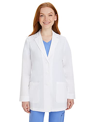 Healing Hands Lab Coat Women 3 Pocket Full Sleeve Mid-Length 5053 Faith The White Coat Minimalist Collection White XS