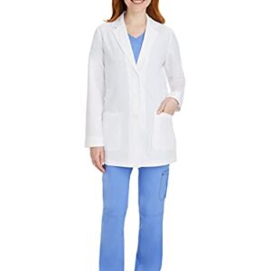 Healing Hands Lab Coat Women 3 Pocket Full Sleeve Mid-Length 5053 Faith The White Coat Minimalist Collection White XS