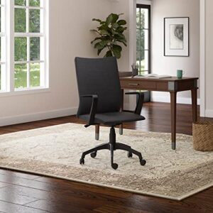 Leick Black Linen Apostrophe Office Chair with Black Caster Base