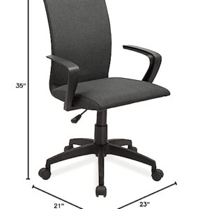 Leick Black Linen Apostrophe Office Chair with Black Caster Base