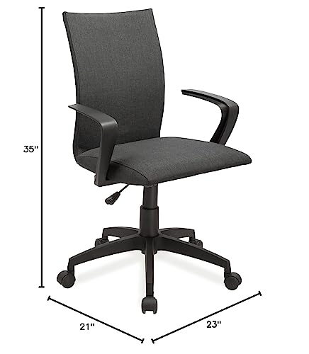 Leick Black Linen Apostrophe Office Chair with Black Caster Base