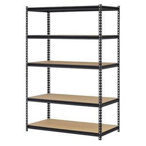 edsal ur245az-blk steel storage rack, 5 adjustable shelves, 4000 lb. capacity, 72" height x 48" width x 24" depth, black