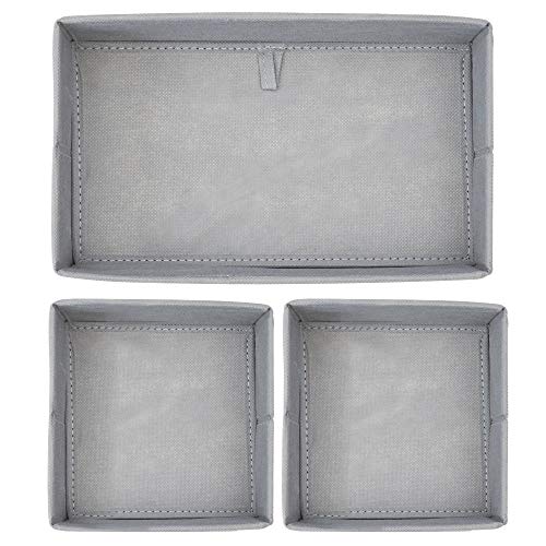 iDesign Aldo Fabric Collapsible Drawer Organizer Cubes - Gray (Set of 3)