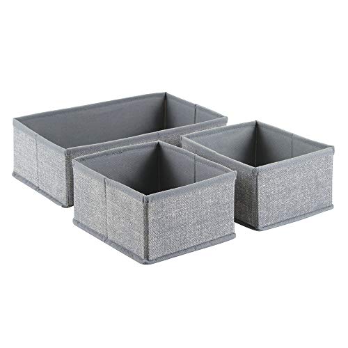 iDesign Aldo Fabric Collapsible Drawer Organizer Cubes - Gray (Set of 3)