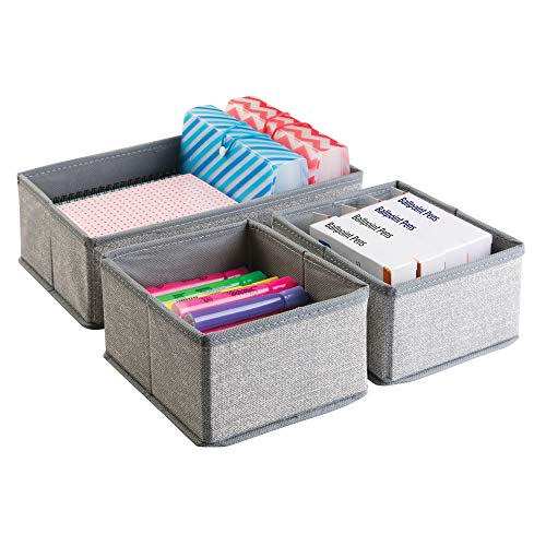 iDesign Aldo Fabric Collapsible Drawer Organizer Cubes - Gray (Set of 3)