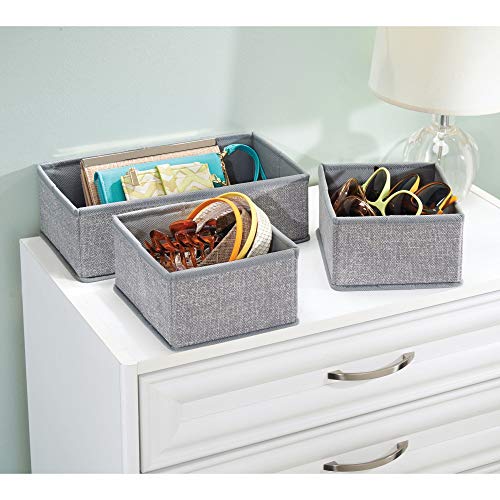 iDesign Aldo Fabric Collapsible Drawer Organizer Cubes - Gray (Set of 3)