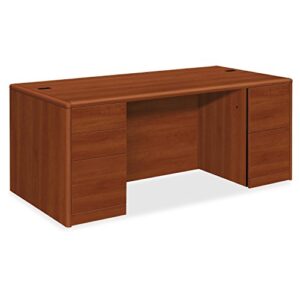 hon 10799co 10700 double pedestal desk with full pedestals, 72w x 36d x 29 1/2h, cognac