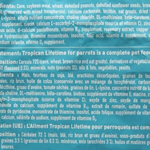 Hari Hagen Tropican Lifetime Formula Parrot Food, 4 lb Parrot Food with Peanuts & Sunflower Seeds and Balance Nutrition Levels