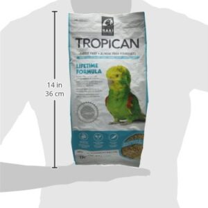 Hari Hagen Tropican Lifetime Formula Parrot Food, 4 lb Parrot Food with Peanuts & Sunflower Seeds and Balance Nutrition Levels