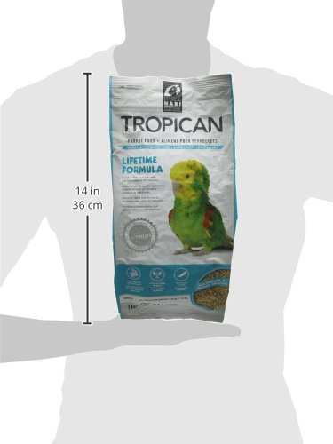 Hari Hagen Tropican Lifetime Formula Parrot Food, 4 lb Parrot Food with Peanuts & Sunflower Seeds and Balance Nutrition Levels