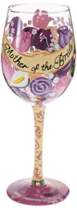 lolita mother of the bride artisan made hand painted wine glass