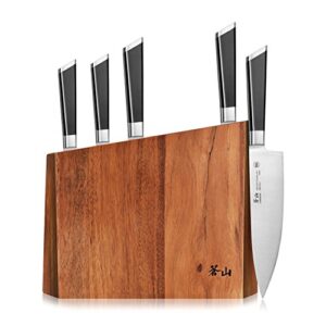 cangshan y2 series knife set, 6-piece german steel block, silver