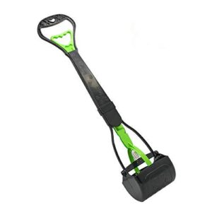 living express 28" large pooper scooper for dog-long handle dog poop scooper-pet waste pick up jaw scooper without smelling, durable spring easy to use perfect for grass,dirt,gravel (green)