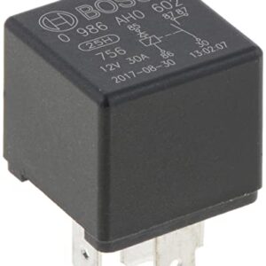 Bosch 0986AH0602 Mini Relay 12V 20A, 2x87, IP5K4, Operating Temperature from -40 Degree to 100 Degree C, 5 Pin Relay