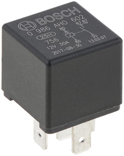 Bosch 0986AH0602 Mini Relay 12V 20A, 2x87, IP5K4, Operating Temperature from -40 Degree to 100 Degree C, 5 Pin Relay