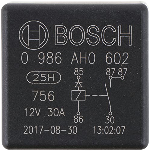 Bosch 0986AH0602 Mini Relay 12V 20A, 2x87, IP5K4, Operating Temperature from -40 Degree to 100 Degree C, 5 Pin Relay