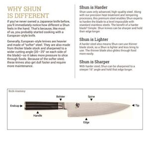 Shun Cutlery Kanso Utility Knife 6", Narrow, Straight-Bladed Kitchen Knife Perfect for Precise Cuts, Ideal for Preparing Sandwiches or Trimming Small Vegetables, Handcrafted Japanese Knife,Silver