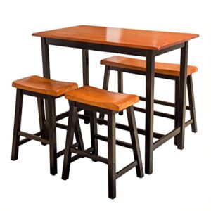 christopher knight home pomeroy wood dining set, 4-pcs set, black