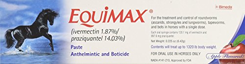 (2 Pack) Bimeda Equimax Horse Wormer Ivermectin 1.87 Percent Praziquantel 14.03 Percent Paste Tube