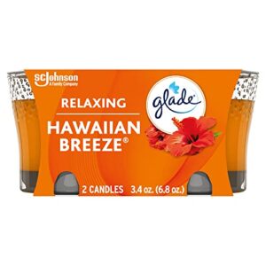 glade candle jar, air freshener, hawaiian breeze, 3.4 oz, 2 count