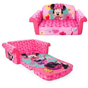 marshmallow furniture, children's 2-in-1 flip open foam compressed sofa, disney's minnie mouse