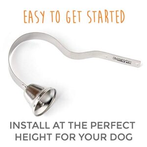 Mighty Paw Metal Potty Bell, an All Metal Dog Doorbell with Sleek Silver Bell and Support, The Thick-Walled Durable Bell Optimizes Sound Quality. Includes Free Training Tips