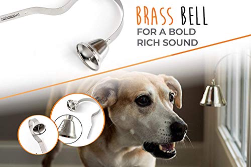 Mighty Paw Metal Potty Bell, an All Metal Dog Doorbell with Sleek Silver Bell and Support, The Thick-Walled Durable Bell Optimizes Sound Quality. Includes Free Training Tips