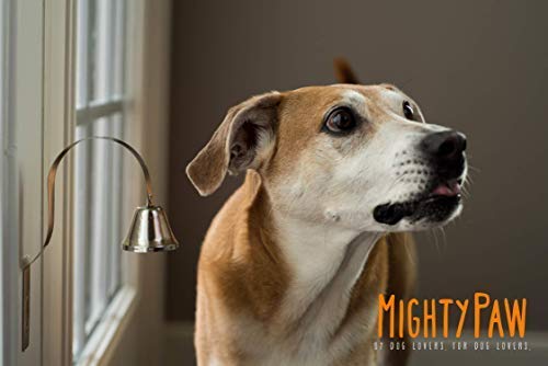 Mighty Paw Metal Potty Bell, an All Metal Dog Doorbell with Sleek Silver Bell and Support, The Thick-Walled Durable Bell Optimizes Sound Quality. Includes Free Training Tips