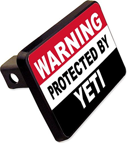 Protected by YETI Trailer Hitch Cover Plug Funny Bigfoot Novelty