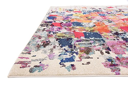 Unique Loom Estrella Collection Abstract, Bright Colors, Distressed, Modern Area Rug, 8 ft x 11 ft, Multi/Beige