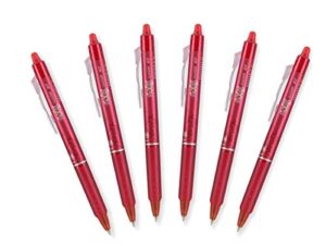 pilot frixion ball 0.7mm erasable gel pens, fine point, red ink, pack of 6