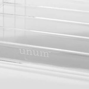 Unum Crystal Clear Acrylic Desktop File Sorter Holder - Lucite Mail, Paper, Folder, Letter Organizer – Makeup Palette Organizer - Thick Cast Acrylic 9" x 6.75" x 6.5"