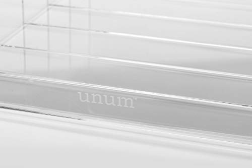 Unum Crystal Clear Acrylic Desktop File Sorter Holder - Lucite Mail, Paper, Folder, Letter Organizer – Makeup Palette Organizer - Thick Cast Acrylic 9" x 6.75" x 6.5"