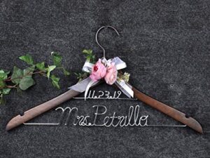 bride hanger, wedding hanger, mr & mrs hanger, custom hanger, bridesmaid, maid, personalized bridal hanger (date/letter), doctor, graduation dress hanger