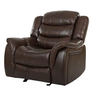 christopher knight home merit faux leather glider recliner club chair, dark brown