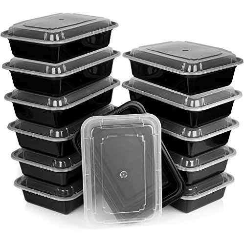 Premium Meal Prep Food Containers with Lids [Heim Concept] Durable Reusable Top Rack Dishwasher Safe Leak-Resistant Microwavable Compact Stackable Storage Meal Prep To-Go Container Convenience 12-pack