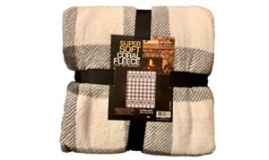 adirondack lodge white plaid with bears soft coral fleece throw blanket 70 x 90