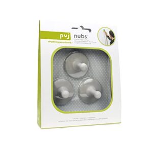 puj peel 'n stick adhesive hooks (grey 3-pack)