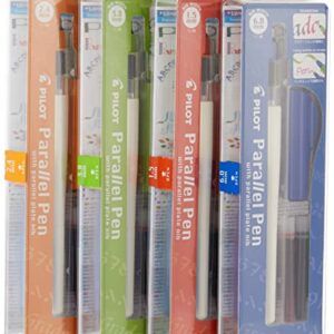 PILOT Parallel 4 Nib Calligraphy Pen Set, 1.5mm, 2.4mm, 3.8mm & 6.0mm Nibs, Includes 4 Black & 4 Red Ink Cartridges (90078)