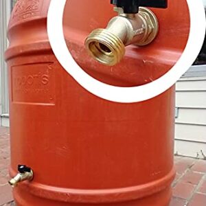 RAINPAL RBS005 Brass Water Container/Rain Barrel Quarter Turn Spigot(LF Compliant, for Open TOP Barrels)