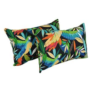 blazing needles indoor/outdoor rectangular throw pillow, 19" by 11", tucuman ebony 2 count